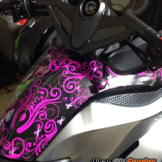 Can-am Spyder RS, GS, RSS, ST custom decal kit- Pink Ribbon Swirl ...
