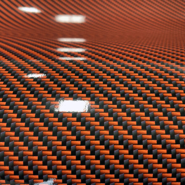 Carbon Fiber Orange Black - Powersportswraps.com