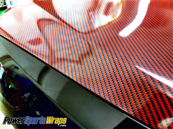 Carbon Fiber Deep Red Black - Powersportswraps.com