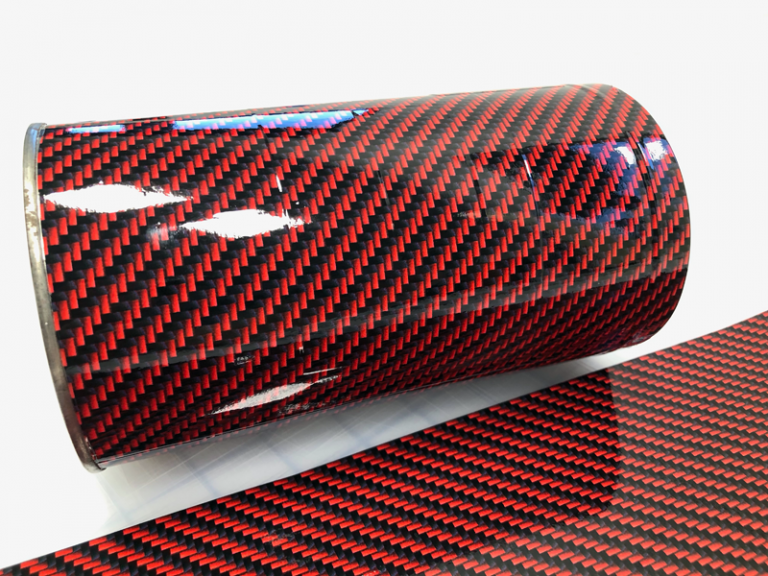 Carbon Fiber Deep Red Black - Powersportswraps.com