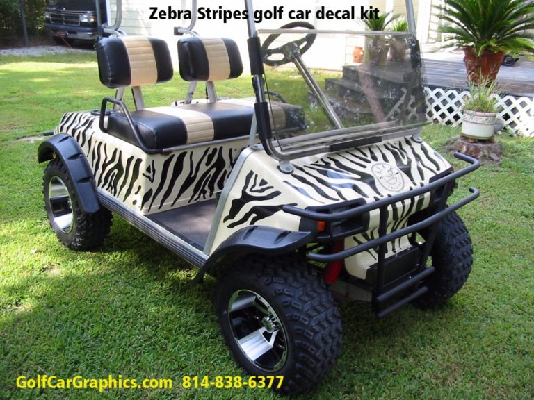 Zebra Golf Cart Decal Kit - Golfcargraphics.com